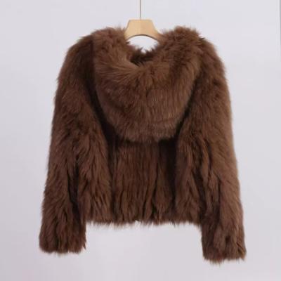 China Faux Fox Fur Double-Sided Hooded Jacket for sale