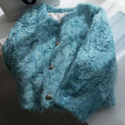 China Glossy Faux Persian Lamb Fur Jacket for sale