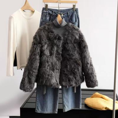 China Soft Gemstone Faux Persian Lamb Fur Jacket for sale