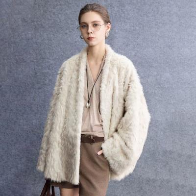 China Loose Lazy Style Faux Persian Lamb Fur Coat for sale
