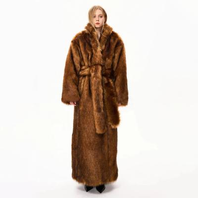 China Thick Oversized Faux Fur Long Fluffy Coat for sale