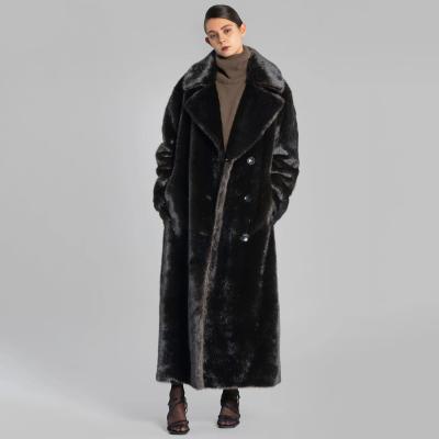 China Insulated Warmth Faux Fur Fluffy Buttons Coat for sale