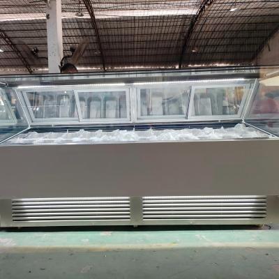 China Big Upright Ice Cream Display Freezer Air Cooling Automatic Defrost for sale