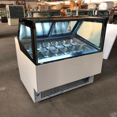 China Customized Luxury Ice Cream Showcase Display Freezer Gelato Dipping Cabinet for sale