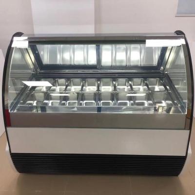China 16pcs Pans Gelato Showcase Freezer Customized For Ice Cream Store for sale