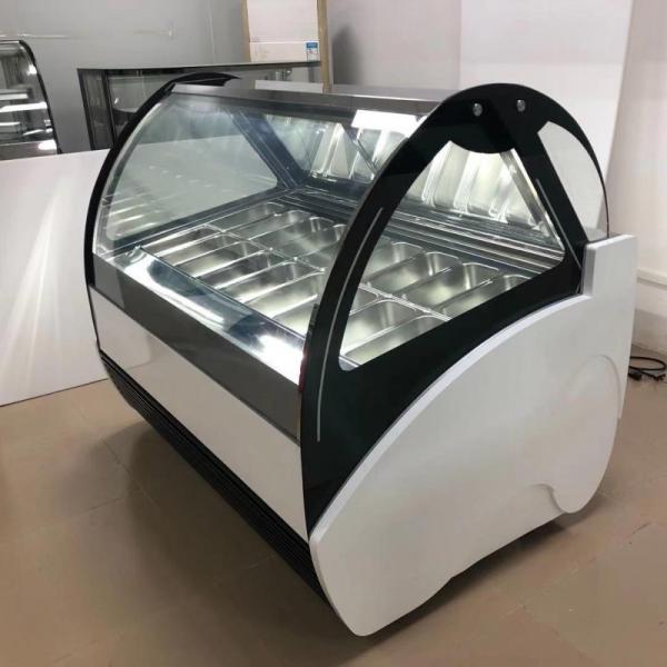 Quality 16 Pans Countertop Gelato Freezer Ice Cream Showcase With LED Light for sale