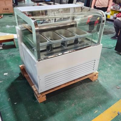 China Marble Base Gelato Display Freezer Countertop Refrigerator for Ice Cream Shop for sale