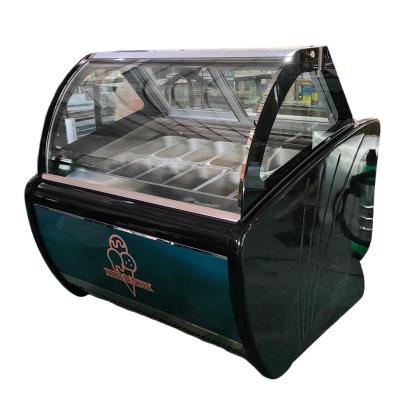 China 12 Pan Gelato Ice Cream Display Freezer Air Cooling Customized CE Approved for sale