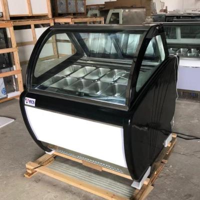 China -22° Custom Gelato Batch Freezer Small 12 Pans Ice Cream Showcase for sale
