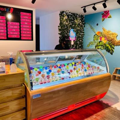 China Popsicle Freezer Display Counter Ice Cream Refrigerator Fan Cooling for sale