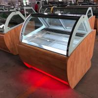 Quality Popsicle Ice Cream Fridge Freezer Curved Glass Hard Mini Gelato Display Show for sale