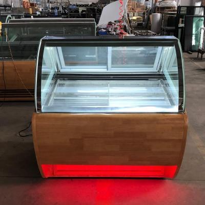 China R404a Refrigerated Popsicle Display Freezer with Curved Glass for sale