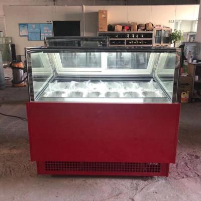 China Ice Cream Display Popsicle Freezer Showcase Glass Door Gelato Display Case for sale