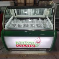 Quality Gelato Mini Popsicle Display Freezer Italian Ice Cream Showcase Freezer Fan for sale