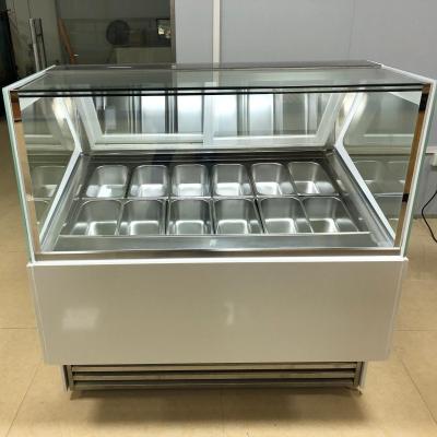 China Sliding Door Single Temperature Gelato Display Fridge Commercial Popsicle Cabinet for sale