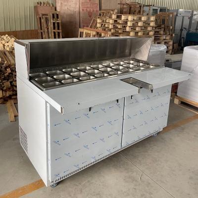 China Commercial Refrigerated Sandwich Prep Table Counter Top Salad Prep Table Refrigerator for sale