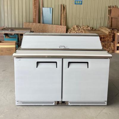China Under Counter Refrigerated Sandwich Prep Table Stainless Steel 2 Door for sale
