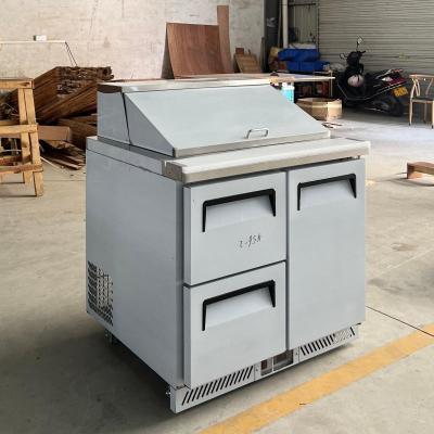 China 12 Pans Refrigerated Sandwich Prep Table Commercial Counter Top for sale