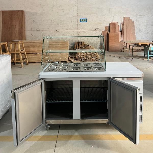 Quality Single Temperature Pizza Salad Preparation Fridge 2 Door Automatic Defrost for sale