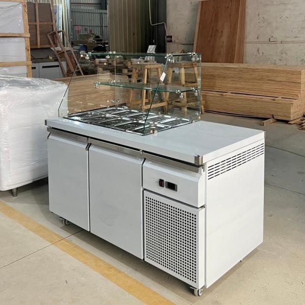 Quality Single Temperature Pizza Salad Preparation Fridge 2 Door Automatic Defrost for sale