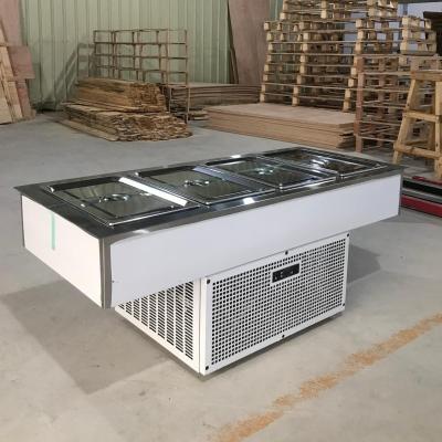 China Open Top Refrigerated Salad Prep Table 4 Pans Air Cooling For Supermarket for sale