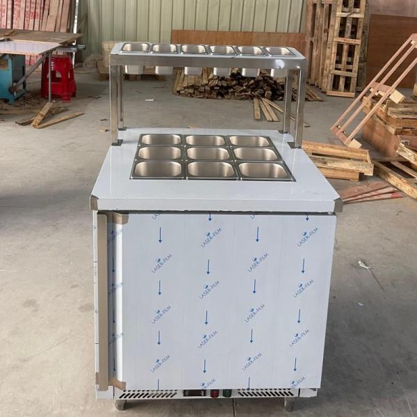 Quality Fast Food Restaurant Salad Preparation Fridge Customized 9 Pans for sale