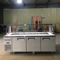 Quality Stainless Steel Counter Top Refrigerator Pizza Salad Display With GN Pan for sale