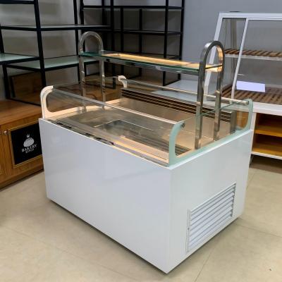 China Supermarket Top Glass Sandwich Display Chiller Auto Defrost With LED Light for sale