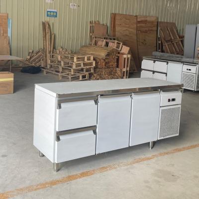 China 2 Doors 2 Drawers 1800mm Length Undercounter Fridge Freezers Commercial Refrigerator for sale