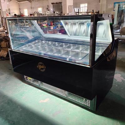 China 16 Pans Ice Cream Display Freezer Catering Equipment For Stores for sale