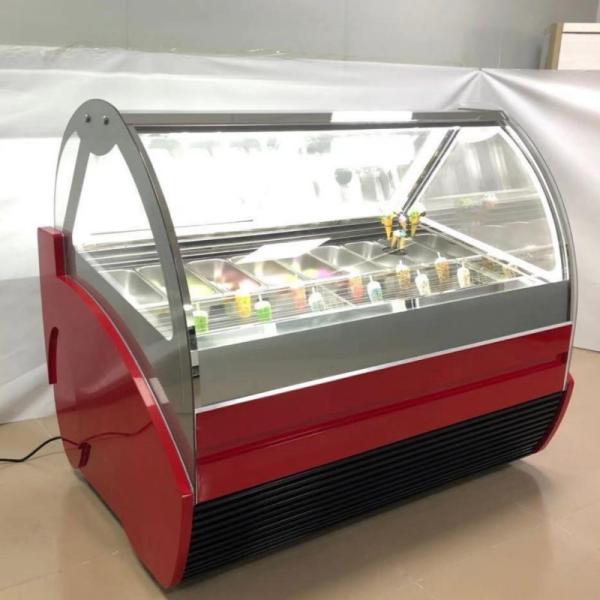 Quality Curved Glass Canopy Popsicle Display Freezer With LED Light for sale