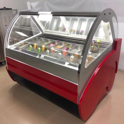 China Automatic Defrost Commercial Showcase Refrigerator For Ice Cream Popsicle Gelato Display for sale