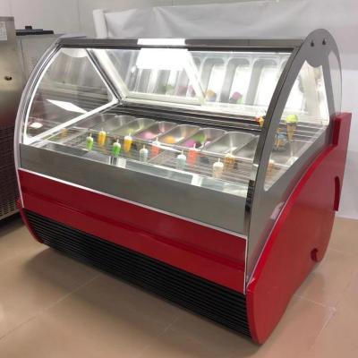 China Curved Glass Canopy Popsicle Display Freezer With LED Light for sale