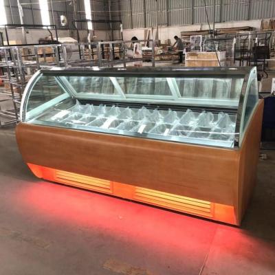China Electronic Italian Ice Cream Display Refrigerator Gelato Showcase Freezer for sale