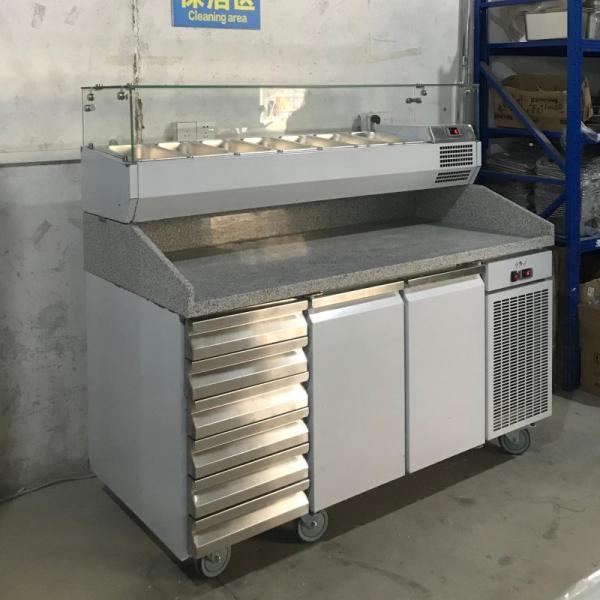 Quality Professional Stainless Steel Pizza Cone Prep Table/pizza Display Refrigerator/refrigerated Pizza Counter for sale