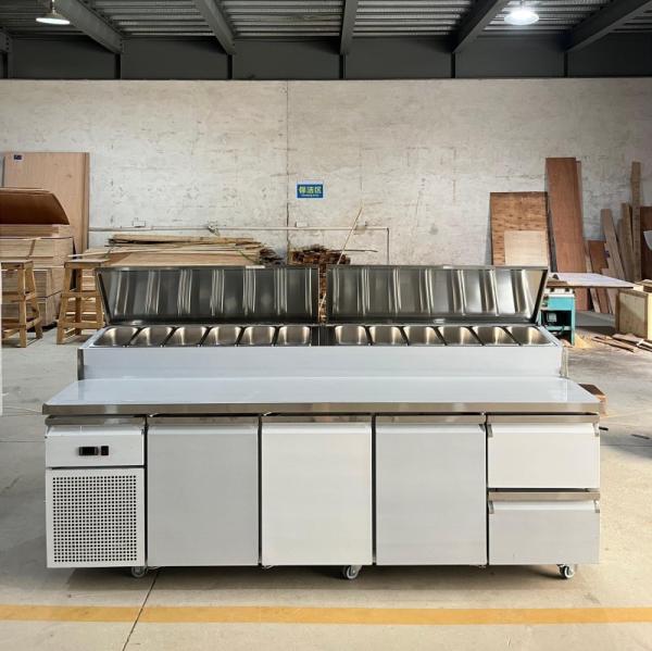 Quality Commercial Pizza Prep Bench Fridge 3 Doors 2 Drawers Air Cooling for sale