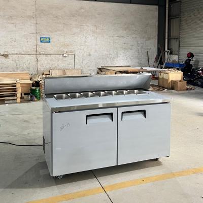 China Pizza Sandwich Salad Prep Table Cooler 2 Doors for Hotel Kitchen for sale