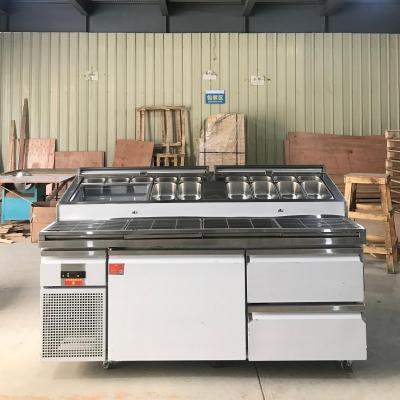 China Double Door Refrigerated Pizza Working Table for Kitchen Equipment for sale