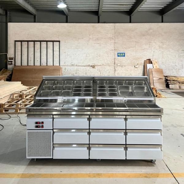 Quality Kitchen SS Under Counter Pizza Prep Table Refrigerator for Salad Bar Sandwich for sale