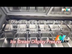 16 trays glass door hard ice cream display cabinet italian gelato freezer