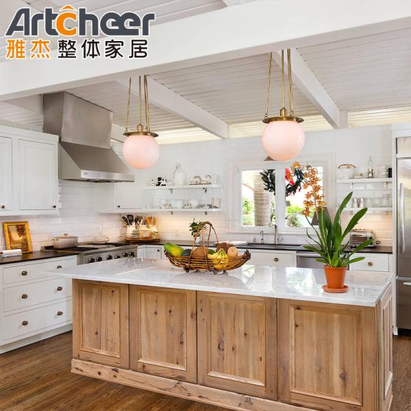 Quality Customized Size Kitchen Furniture Solid Wood Kitchen Cabinet Sets with Grey Cupboard for sale
