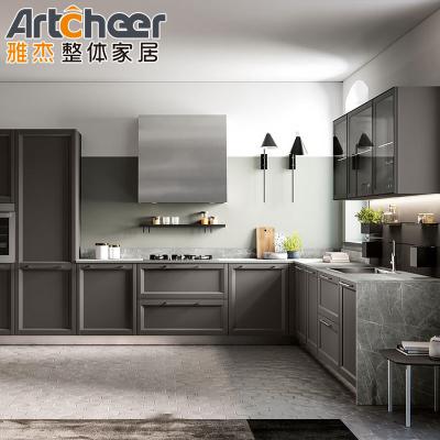 Cina Arredamento in legno massello Arredamento in cucina Disegno modulare con arredamento a parete modello in vendita