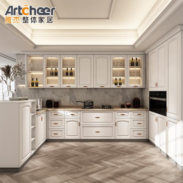 Quality High Durability Pure White / Blue Shaker Style Kitchen Cabinets Manufactured By for sale