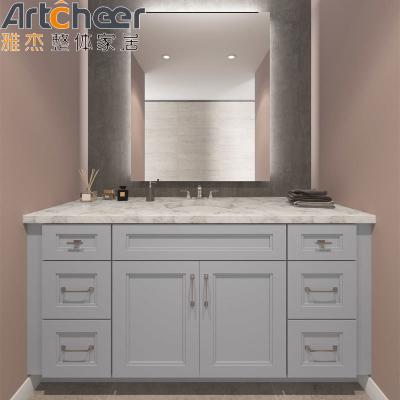 Cina Moderni armadi da cucina White Shaker con bordi di bancone laminati Half Bullnose in vendita