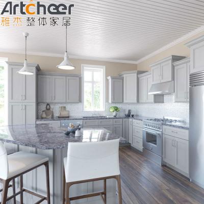 Cina Moderni armadi da cucina White Shaker con bordi di bancone laminati Half Bullnose in vendita