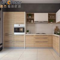Quality Minimalist Style Custom Solid Wood Kitchen Cabinets with Pure Acrylic Countertop for sale