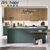 Quality Design Solid Wood Door Panel Kitchen Cupboards with Laminated Half Bullnose for sale