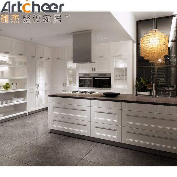 Quality RTA or Customized Size Solid Wood White Modular Kitchen Cabinet Set Shaker for sale