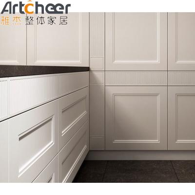 China RTA or Customized Size Solid Wood White Modular Kitchen Cabinet Set Shaker Design for sale