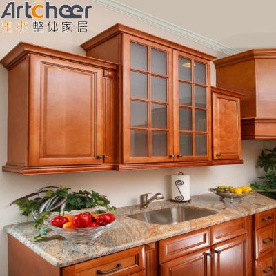 Cina Armadio da cucina in legno massello con armadio a parete e trattamento superficiale a membrana in PVC in vendita